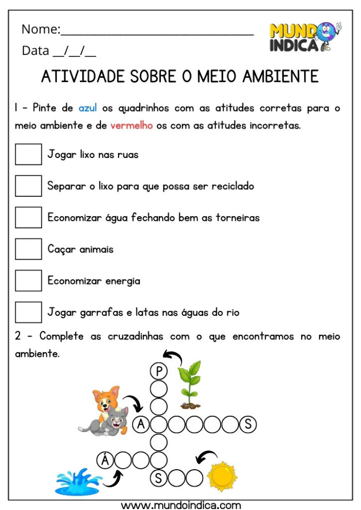 5 Atividades para o Dia Mundial do Meio Ambiente para Imprimir