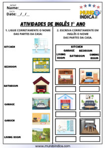 10 Atividades de Inglês para o 1° Ano para Imprimir