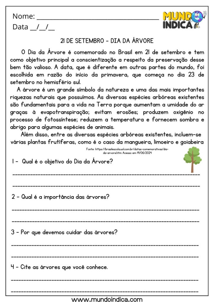 10 Atividades para o Dia da Árvore