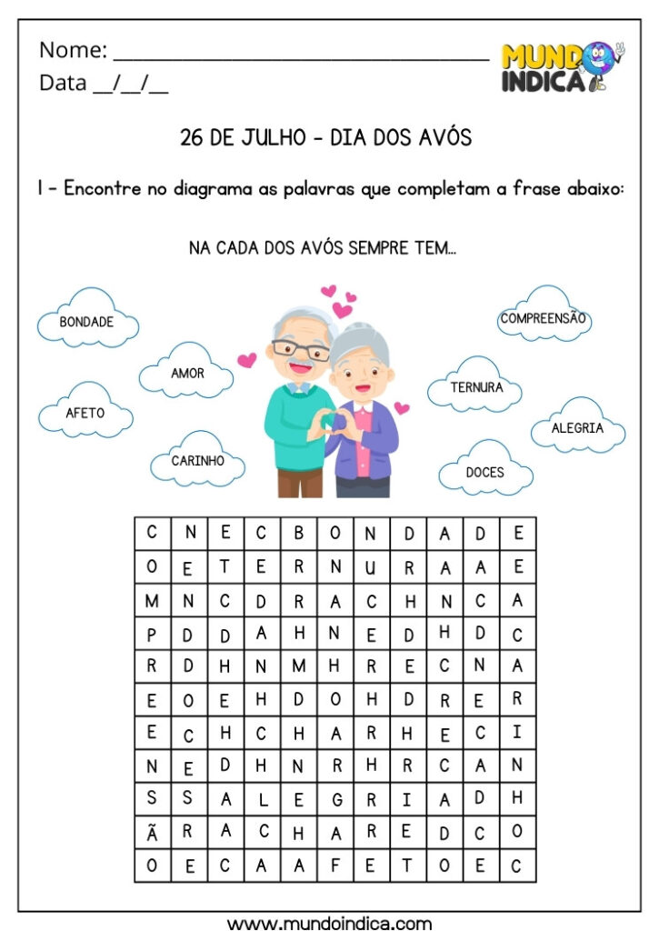 5 Atividades para o Dia dos Avós para Imprimir