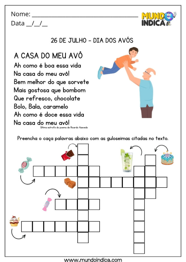 5 Atividades para o Dia dos Avós para Imprimir