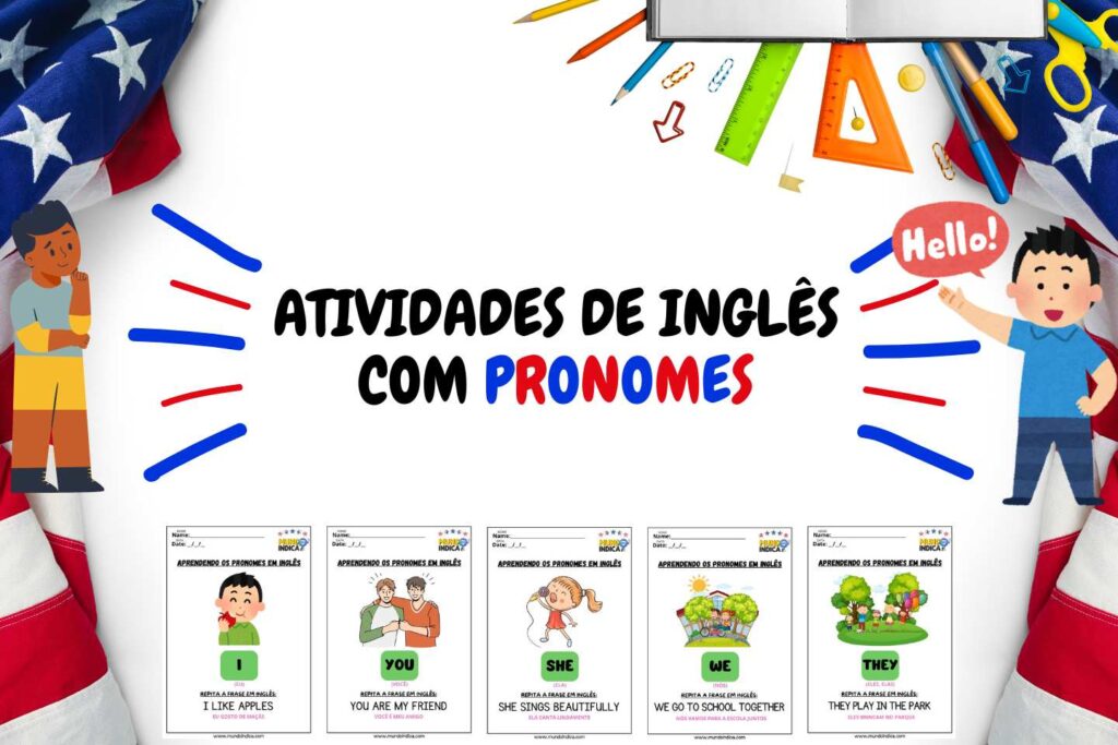 7 Atividades de Inglês com Pronomes para Imprimir