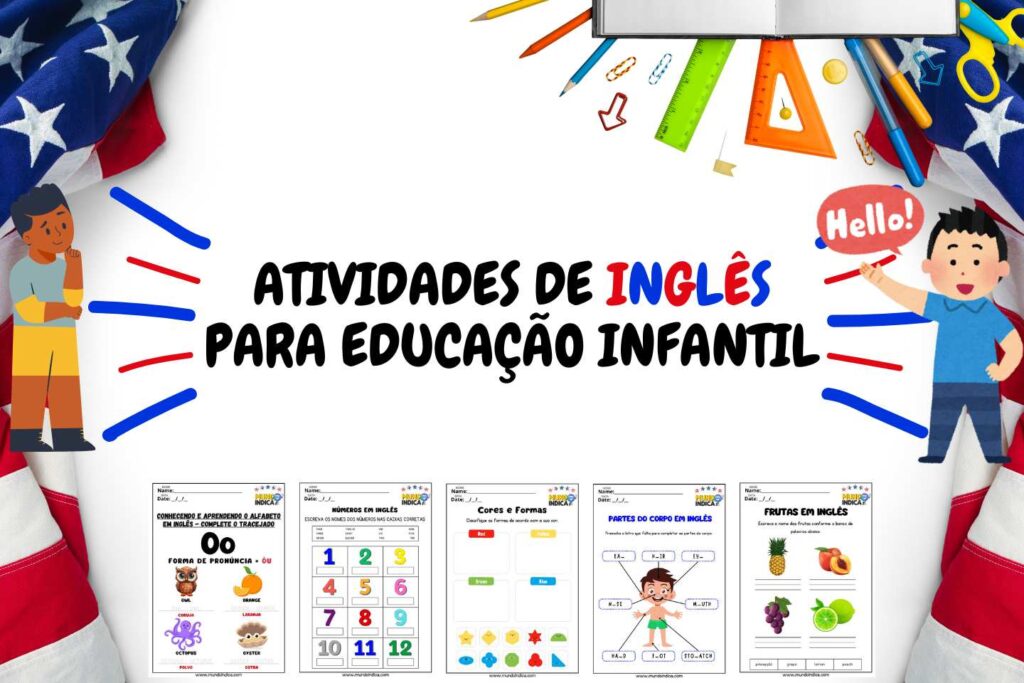 15 Atividades de Inglês para Educação Infantil para Imprimir