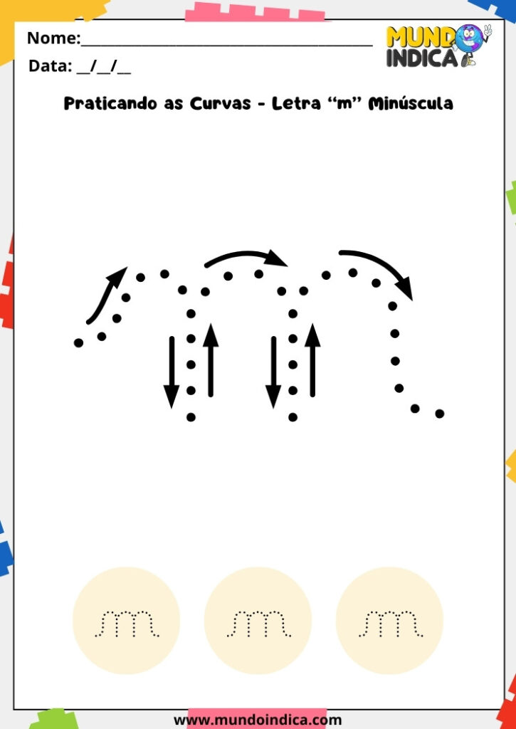 Atividades com a Letra M Cursiva para Imprimir