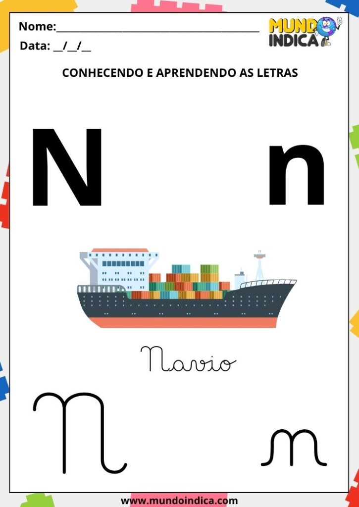 Letra N Lectoescritura en CURSIVA | Picstank
