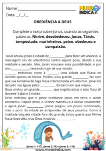 10 Atividades Bíblicas sobre Jonas