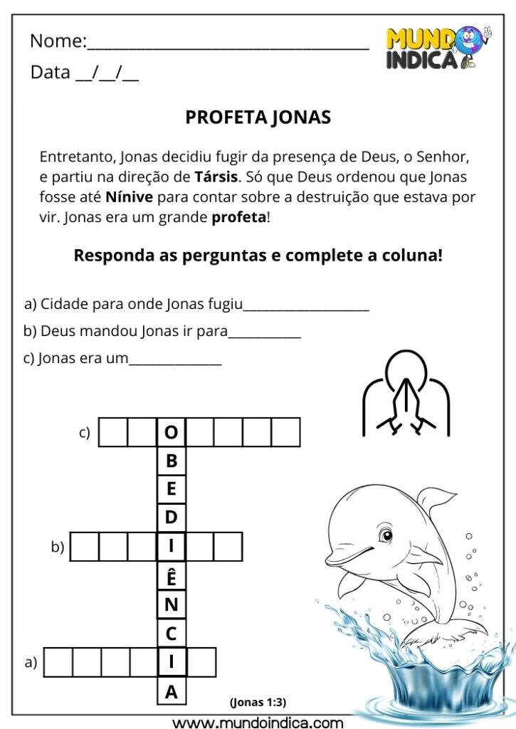 10 Atividades Bíblicas sobre Jonas