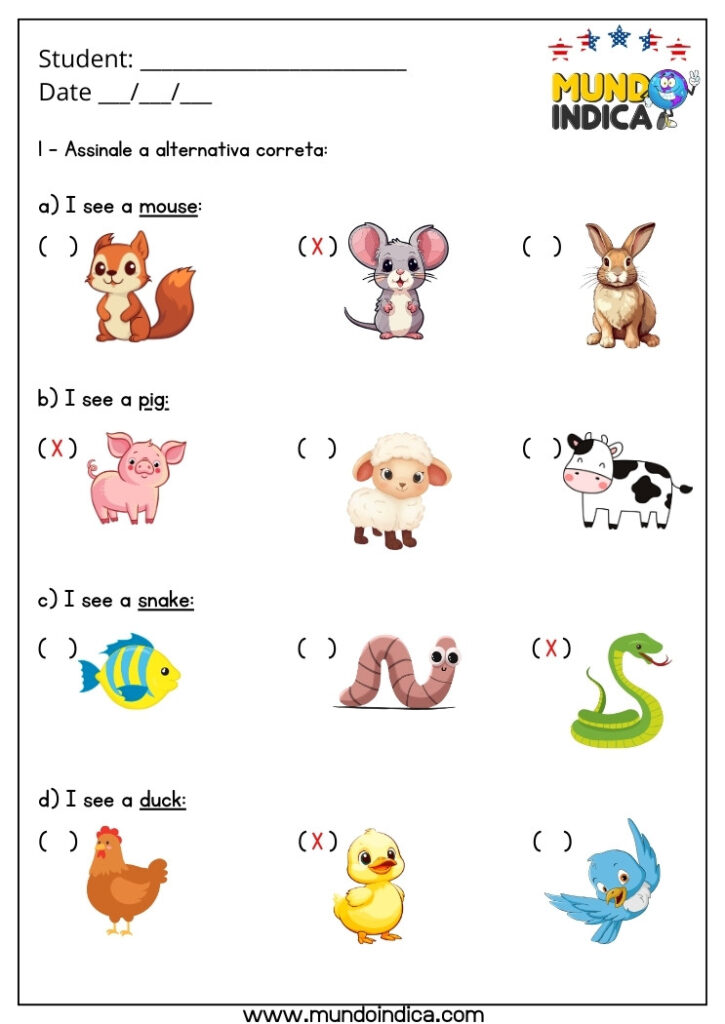 10 Atividades de Inglês 3 Ano com Respostas