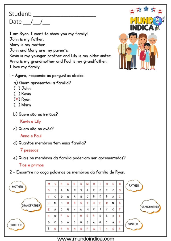 10 Atividades de Inglês 7 Ano com Respostas