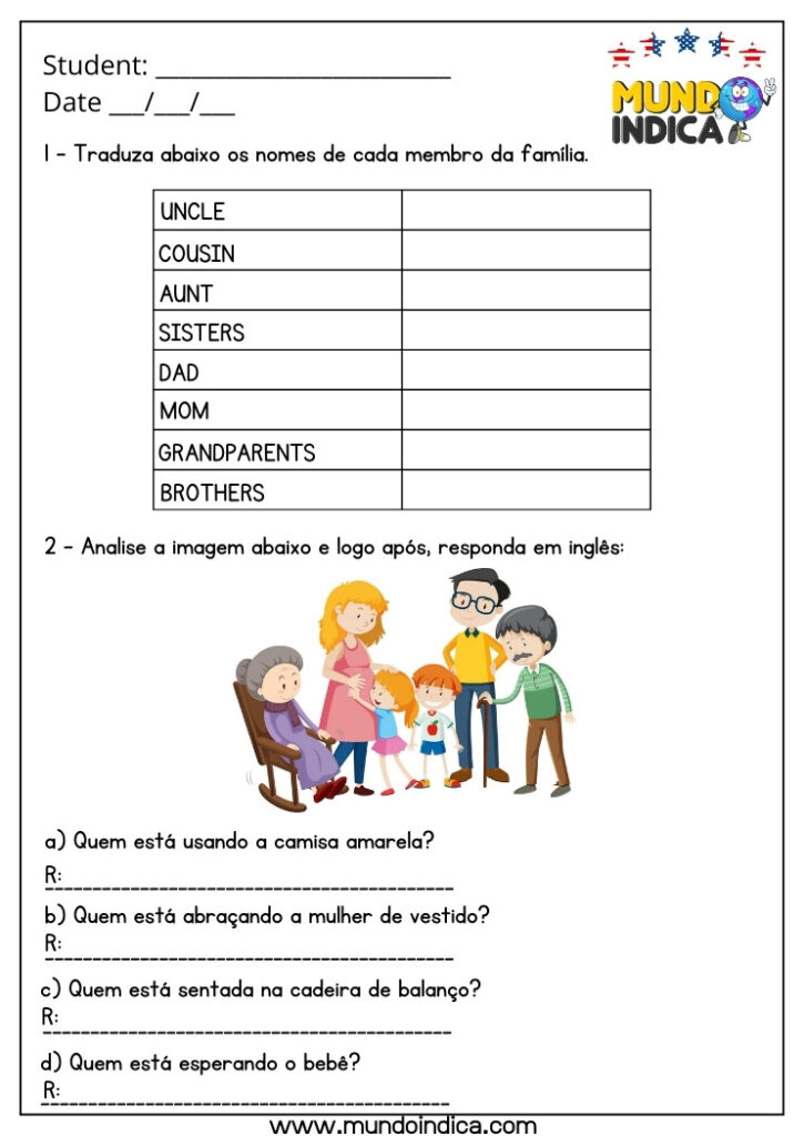 10 Atividades de Inglês 3 Ano para Imprimir