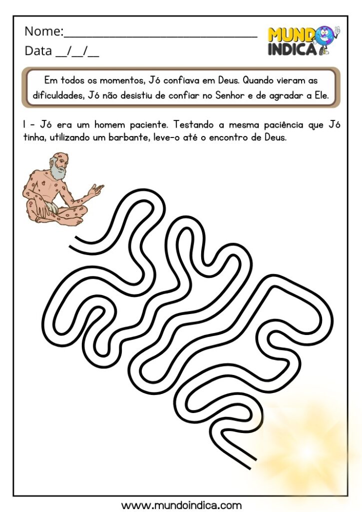 10 Atividades Bíblicas sobre Jó