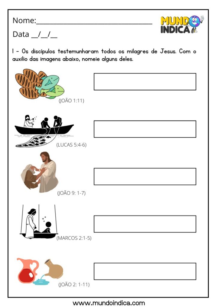 10 Atividades Bíblicas sobre os Discípulos