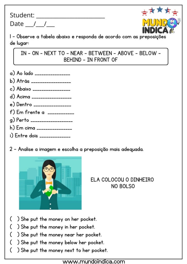 10 Atividades de Inglês 5 Ano para Imprimir