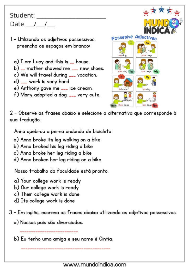 10 Atividades de Inglês 6 Ano para Imprimir