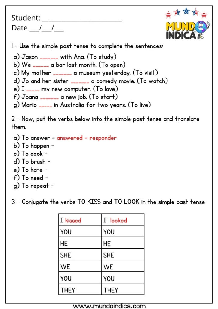 10 Atividades de Inglês 8 Ano para Imprimir