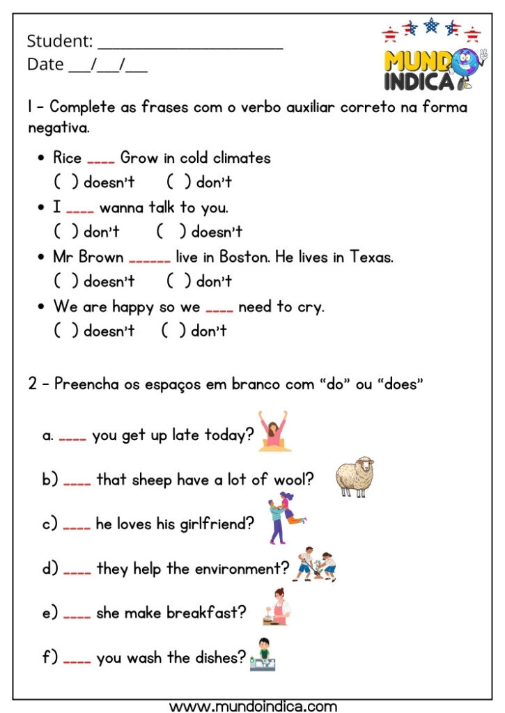 10 Atividades de Inglês 9 Ano para Imprimir