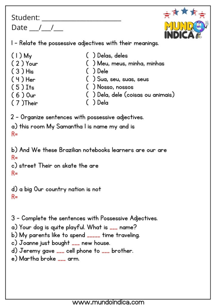 10 Atividades de Inglês 8 Ano para Imprimir