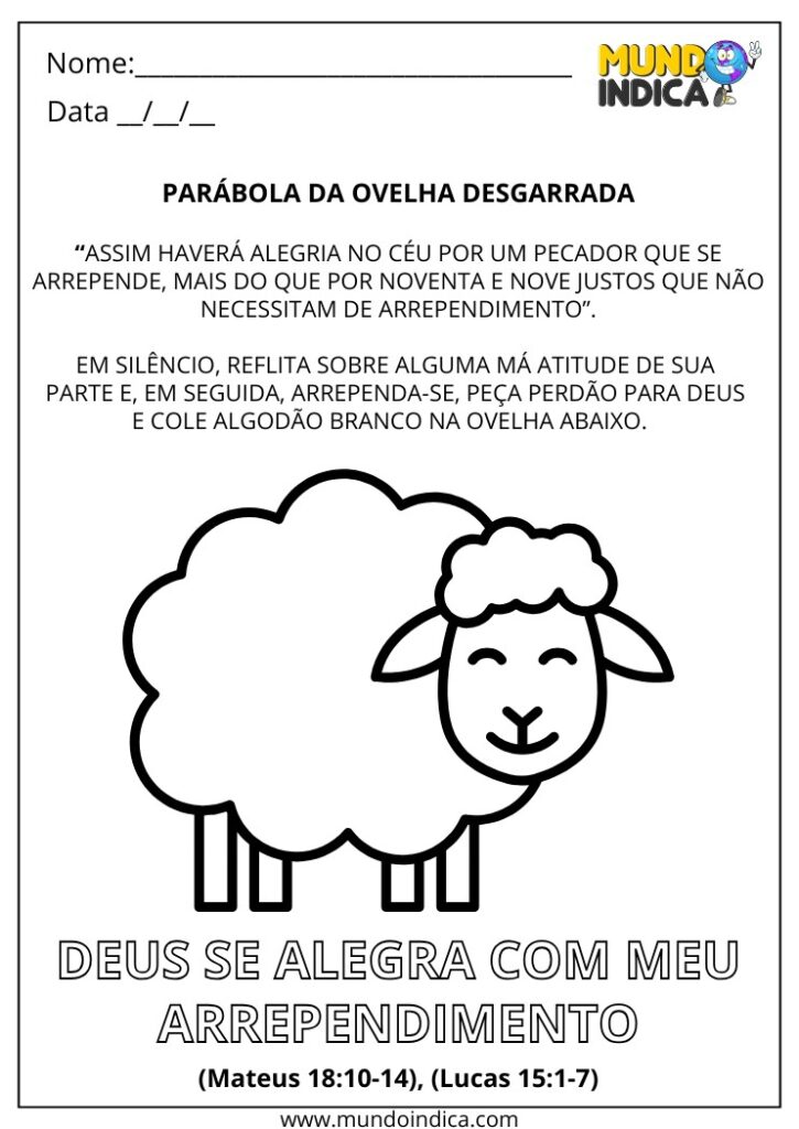 10 Atividades Bíblicas sobre a Parábola da Ovelha Desgarrada