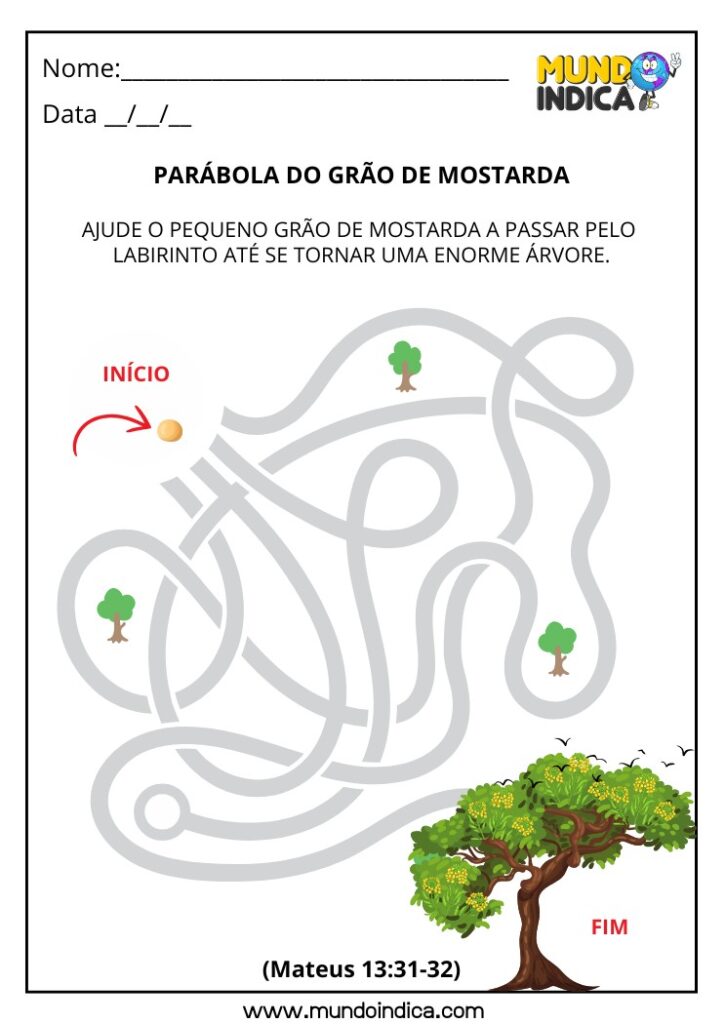 10 Atividades Bíblicas sobre a Parábola do Grão de Mostarda