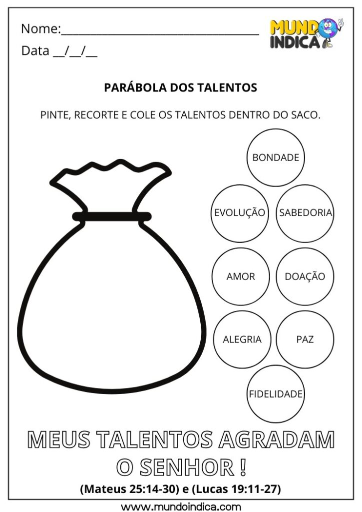 10 Atividades Bíblicas sobre a Parábola dos Talentos