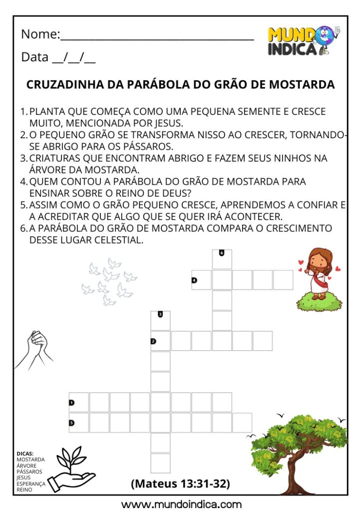 10 Atividades Bíblicas sobre a Parábola do Grão de Mostarda