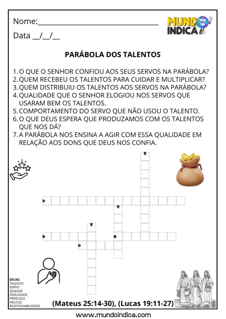 10 Atividades Bíblicas sobre a Parábola dos Talentos