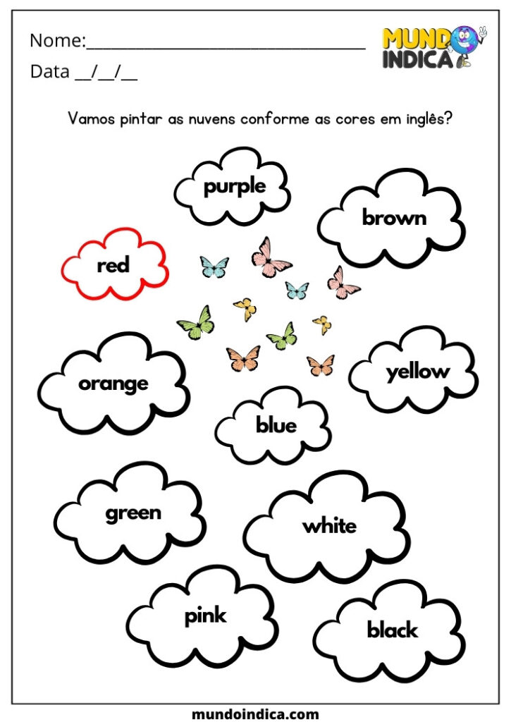 15 Atividades Adaptadas de Inglês para Imprimir