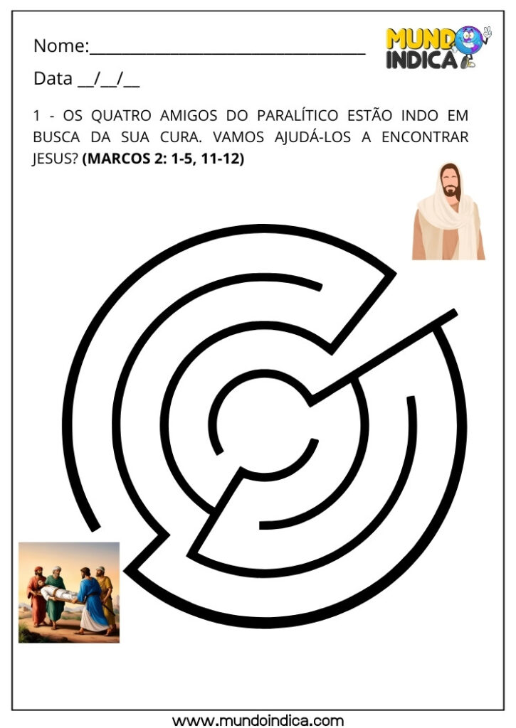 5 Atividades Bíblicas sobre a Cura de um Paralítico