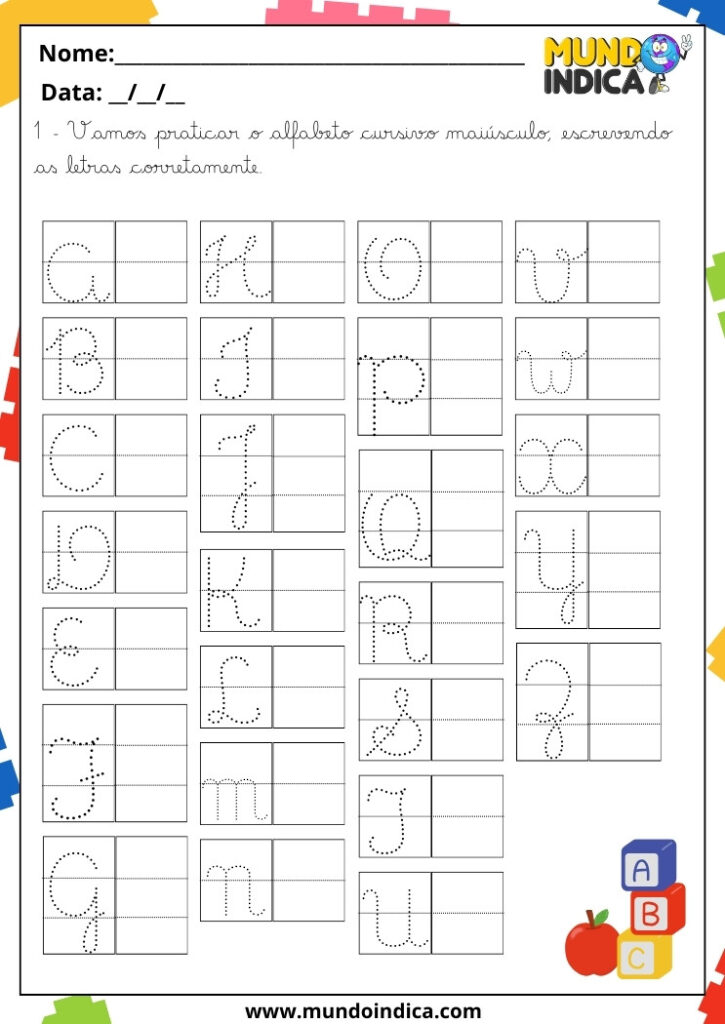 20 Atividades de Caligrafia para 1º Ano