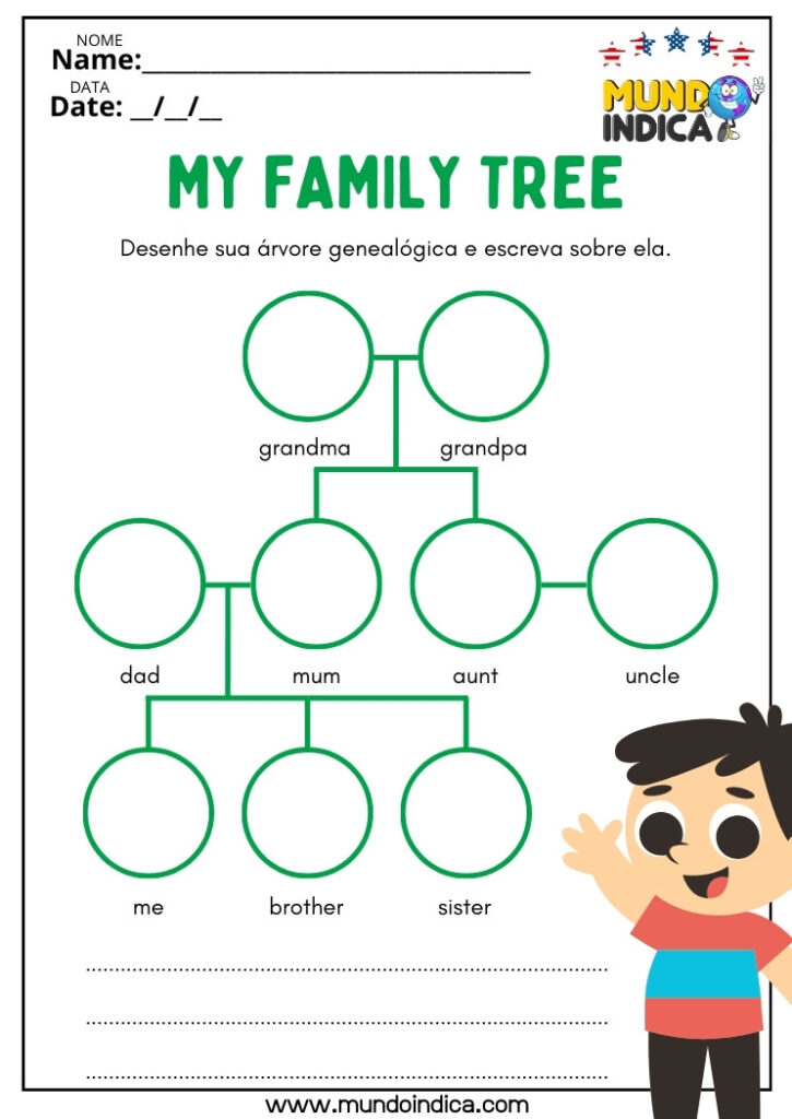 11 Atividades de Inglês My Family para Imprimir