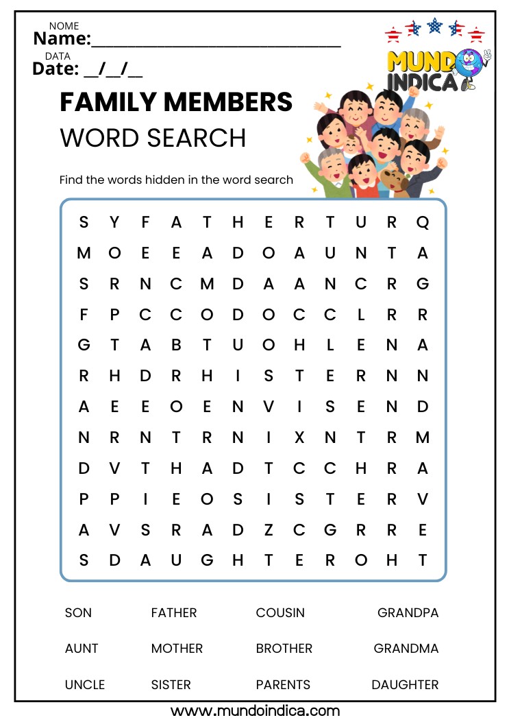 11 Atividades de Inglês My Family para Imprimir