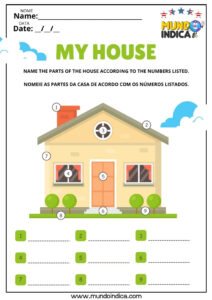 10 Atividades de Inglês My House para Imprimir