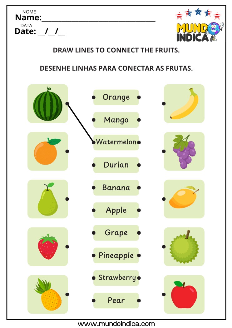 12 Atividades de Inglês sobre Alimentos para Imprimir