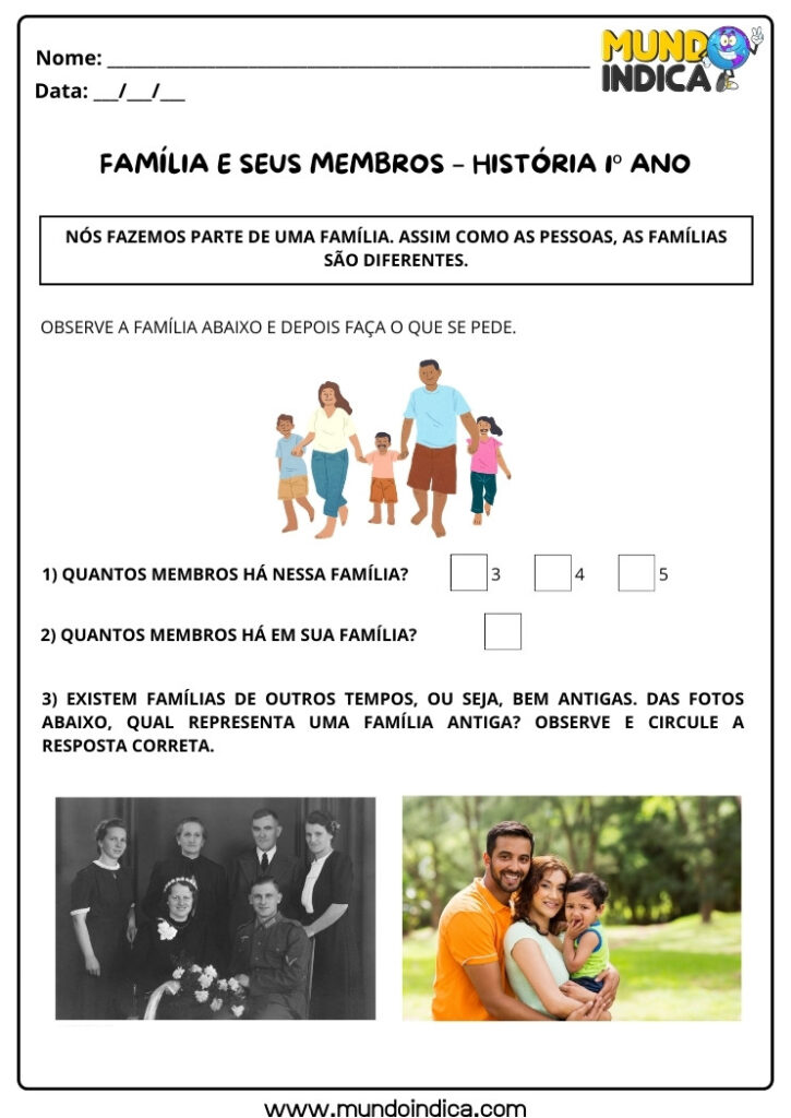 20 Atividades de História para o 1 ano para Imprimir