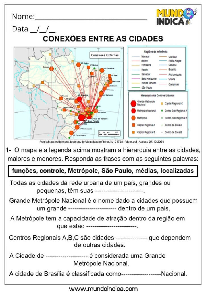 8 Atividades de Geografia com Mapas e Legendas de Acordo com a BNCC ...