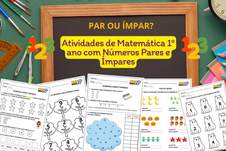 Atividades de Matemática 1º ano com Números Pares e Ímpares